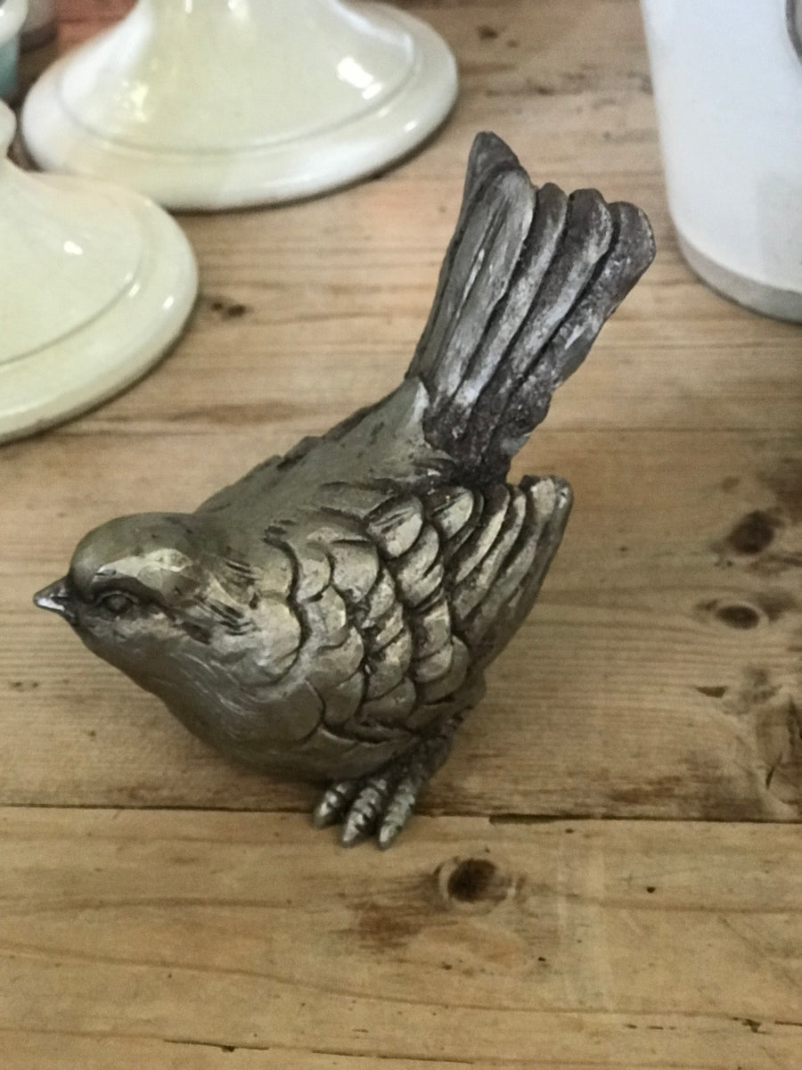 Pewter Finish Sitting Bird – Catkinhome